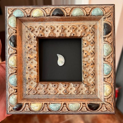 Dark Silver Brass 5x7 Stelliform Embossed Black Handmade Plastic ...