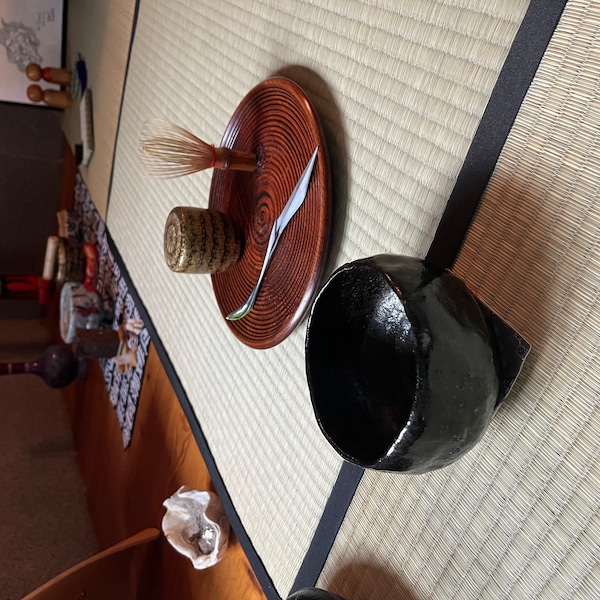 III Ito Tozan 1900-1970 Kuro Raku Tsutsu Chawan for Japanese Tea ...