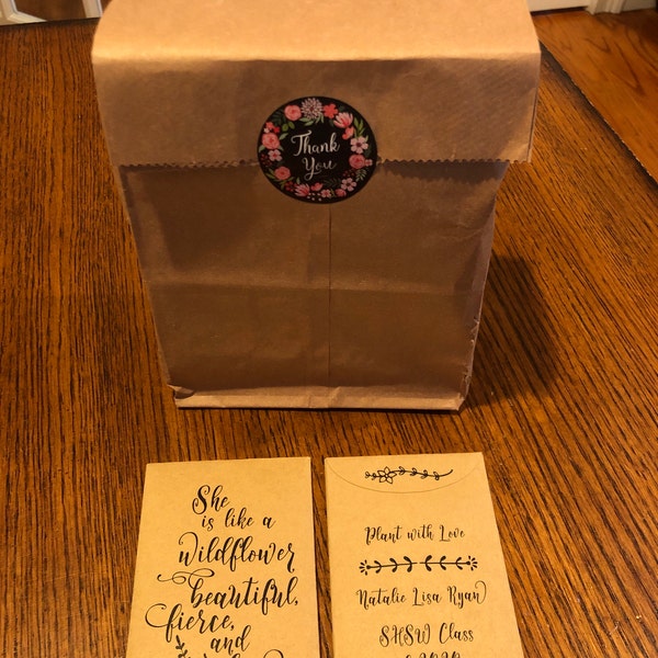 Graduation Party Seed Packet Favors for Guests, Personalized Gift for ...