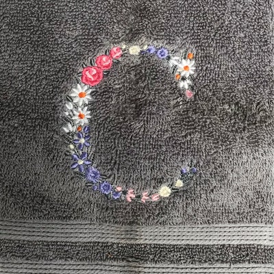 Machine Embroidery LETTER C Uppercase 9,7cm /3.85 Tall Dainty Floral ...