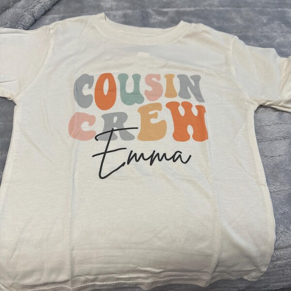 Personalized Groovy Cousin Crew Kids Shirt Retro Custom Matching Cousins Shirts Cousin Trip Boho ...