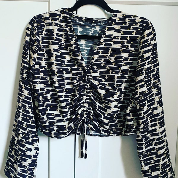 Drawstring Ruched Top Sewing Pattern PDF, Women's Blouse Sewing Pattern ...