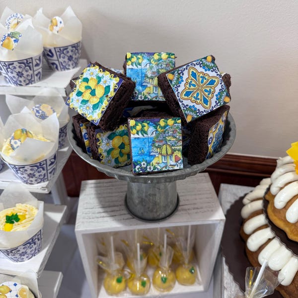 Mediterranean Tile Toppers Italian Ceramic Edible Images Positano Lemon ...