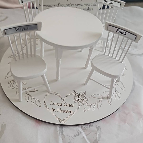 Wedding Memorial Set, Loved Ones in Heaven, WHITE, Wedding Memory Table ...