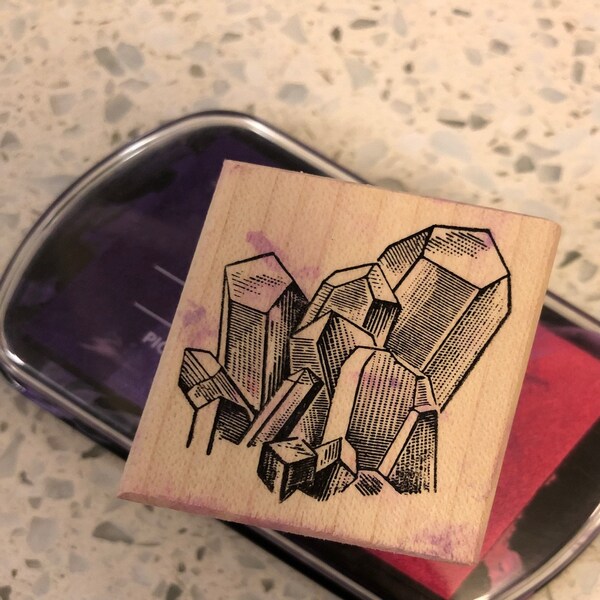 Rock Crystals Rubber Stamp Handmade by 100 Proof Press 3014 - Etsy