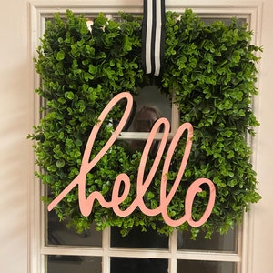 6 20 Hello Script Word Words for Wreath or Sign Hello Wood Decor ...