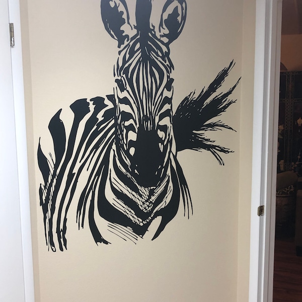 Zebra Wall Decal | Zebra Wall Decor | Zebra Wall Sticker | Decals for ...