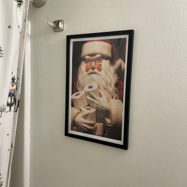 Funny Santa Toilet Paper Print, Vintage Christmas Bathroom Art - Etsy