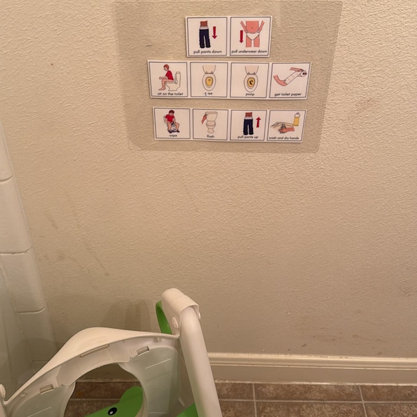 Toilet Training Potty Chart Communication Visual Board Flash Cards ...