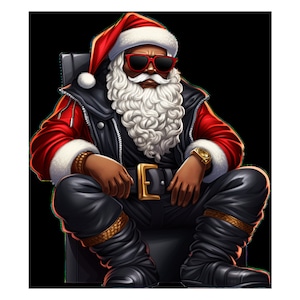 Black Santa Clipart, Santa Sublimation, Black Santa Claus, Christmas ...