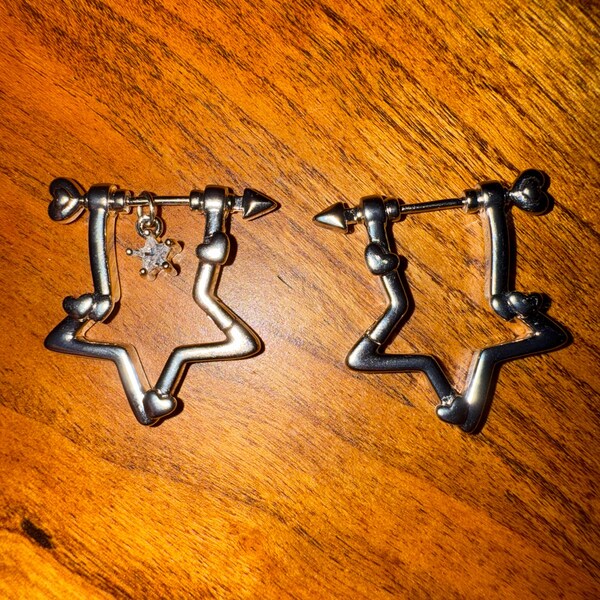 Y2K Star Hoop Earrings Gyaru Jirai Kei Arrow & Cupid's Bow, Grunge Goth ...
