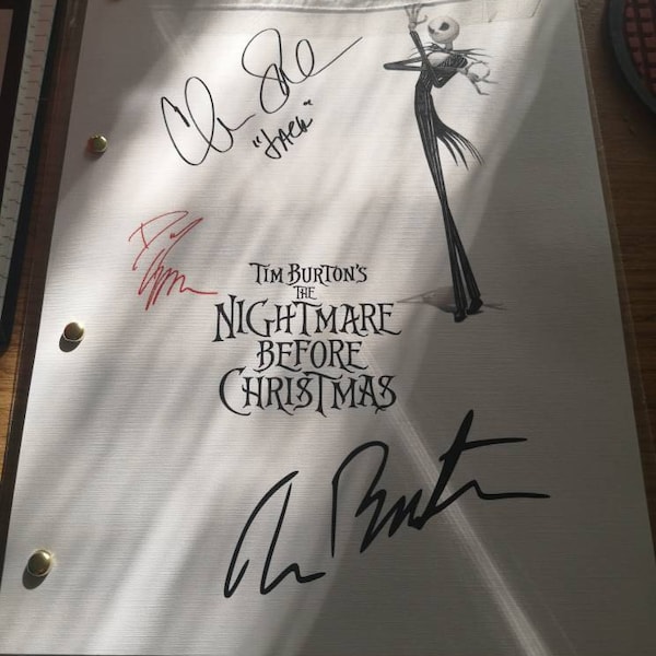 The Nightmare Before Christmas Film Script Screenplay Movie Tim Burton ...