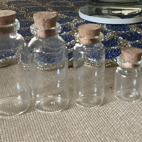 EMPTY SPELL BOTTLES (set of 5) | Tiny Glass Jars With Cork Stoppers - Etsy