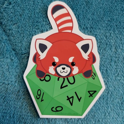 Chibi Raccoon D20 Stickers and Magnets - Etsy