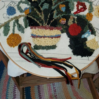 Primitive Hooked Rug Hooking Pattern Puffin Bluenose Sailboat Ocean ...