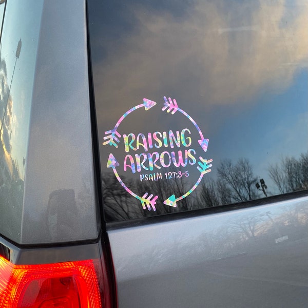 Raising Arrows Decal, Psalm 127, Christian Car Decal, Mom Gift ...