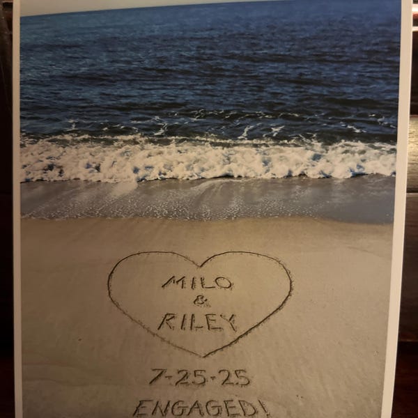 Personalized Beach Card, Custom Wedding Card, Beach Stationary, Names ...