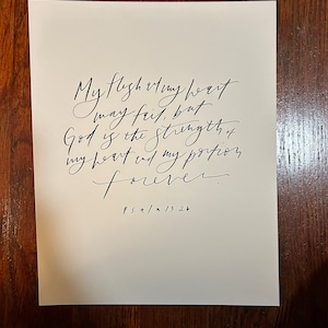 Custom Calligraphy Print // Handwritten // Hand Painted // Scripture ...