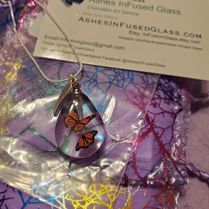 Crystal Glass Butterfly Bottle Angel Wing Necklace Cremation | Etsy