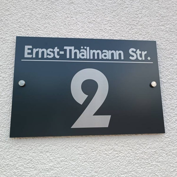 Exclusive 3D House Number **small Single** Brushed Stainless Steel ...