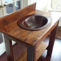 Rustic Reclaimed, Barn Wood Vanity With Open Shelf Custom Order Only ...