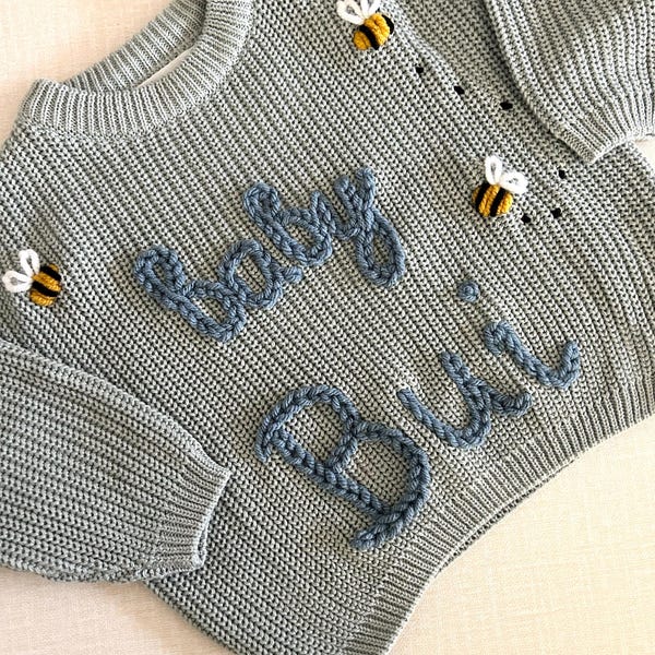 BUZZY BEES SWEATER, Bumblebee Sweater, Bee Letter Jumper, Kids Bee ...