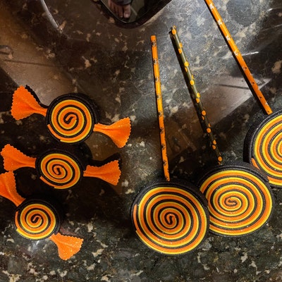Halloween Fake Glitter Foam Candy, Candy Corn Theme Decor, Basket ...