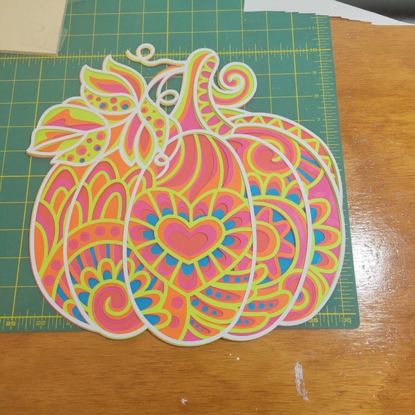 Magic Pumpkin Heart Decor 3D Mandala SVG Files, Svg Papercut for ...