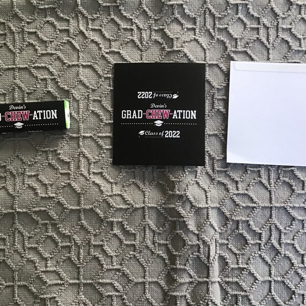 Grad-chew-ation | Graduation Party Favor | Custom Gum Wrapper ...
