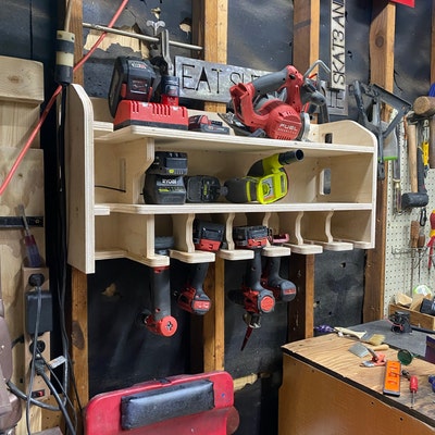 7 Slot Cordless Power Tool Drill Holder Station CNC Router Files With ...