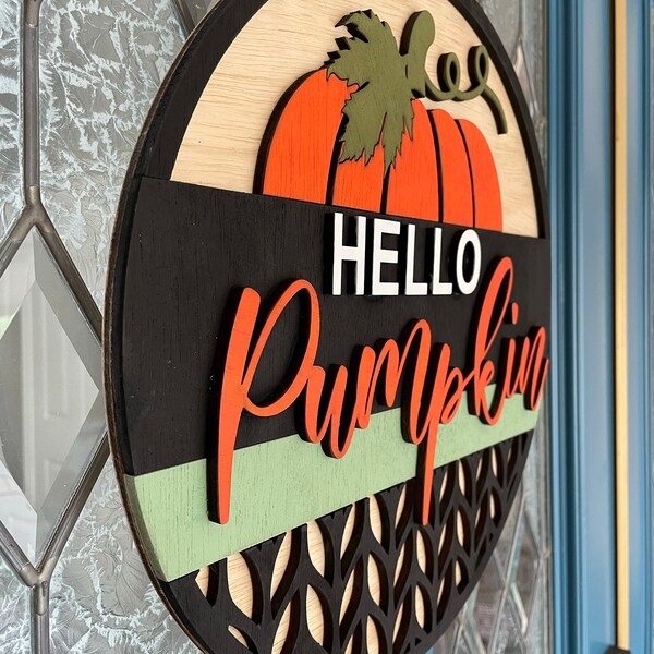 Hello Pumpkin Sign SVG, Welcome Sign SVG, Fall Door Decor Svg, Sweater ...