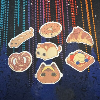 Bread Cat Sticker Set Cute Cat Sticker Waterproof Durable Stickers ...