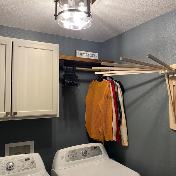 Folding Spiral Clothes Drying Rack Wooden - Amish Handmade - Etsy