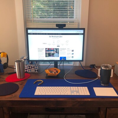 Pebble Wool Felt Mousepad Modern Minimalist Organic Shape Cute Mouse ...