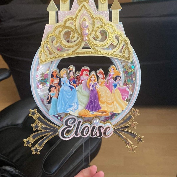 Princess Cake Topper Shaker, Cake Topper, Birthday, Party Decor, Party ...