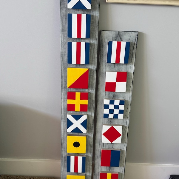 Custom Nautical Flag Sign – Handcrafted Coastal Wood Decor - Etsy