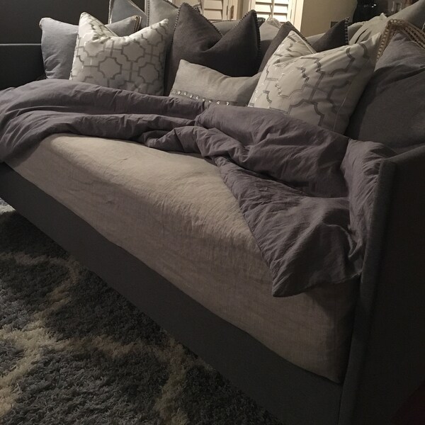 Twin,single,custom Linen Mattress Cover With Long Zipper. Eco-friendly ...