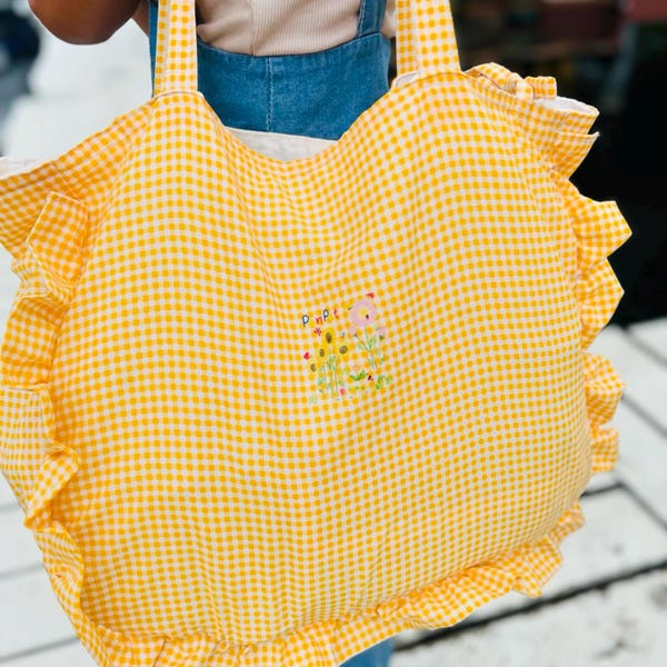 Ruffle Big Shoulder Bag, Shopper Bag Sewing Pattern(ojbg0001) PDF A0,A4 ...