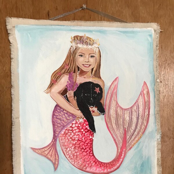 Custom PORTRAIT Merman Hand Painted on Wood, Merbro, Nautical Decor ...