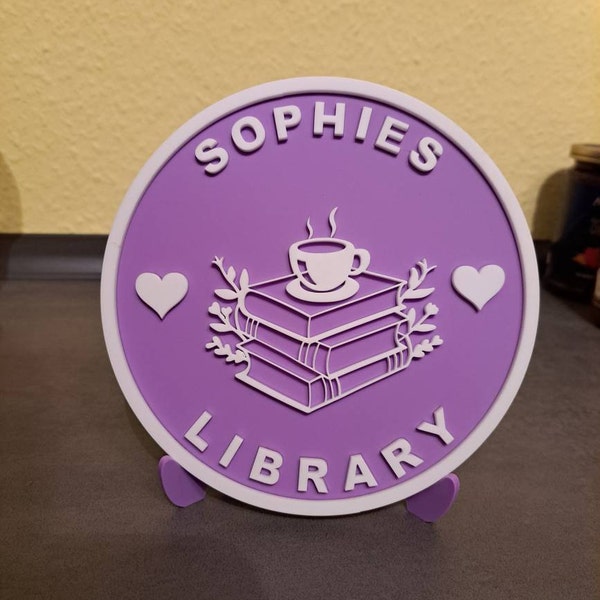 Library Sign,personalized Acrylic Bookshelf Sign,library Book Nook With ...