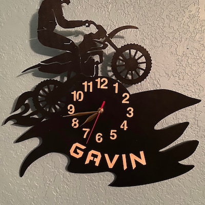 Wall Clock Dirt Biker Motocross Racer Gift, Motorcycle, Extreme ...