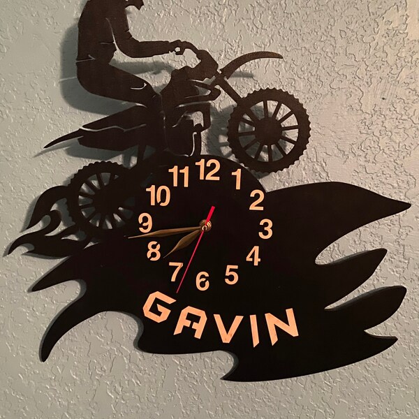Wall Clock Dirt Biker Motocross Racer Gift, Motorcycle, Extreme ...
