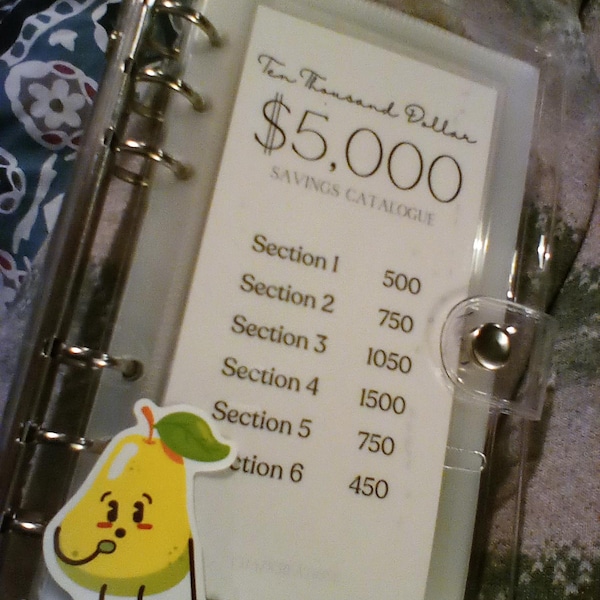 5000 Savings Challenge Binder With Laminated Tracker | Sinking Fund ...