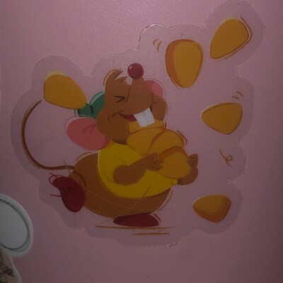 Greedy Gus Gus Transparent Sticker/ Cinderella Sketch Princess - Etsy