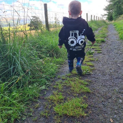 Personalised Kids Tractor 'trainee Little Farmer' Hoodie Jumper - Etsy UK