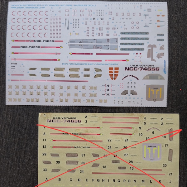 Waterslide Decals for 1:650 Scale Constitution III TITAN-A & ENTERPRISE ...