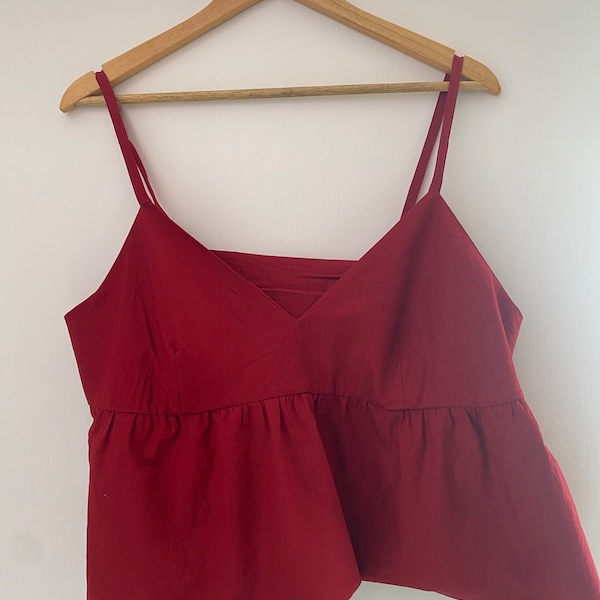 V Neck Peplum Ruffle Cami Top Maggie PDF Pattern - Etsy