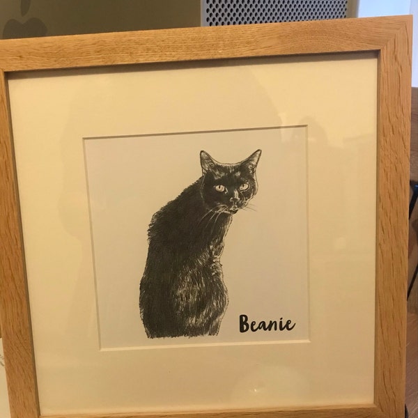 Personalised Pet Sketch, Custom Animal Drawing, Bespoke Portrait, Dog ...