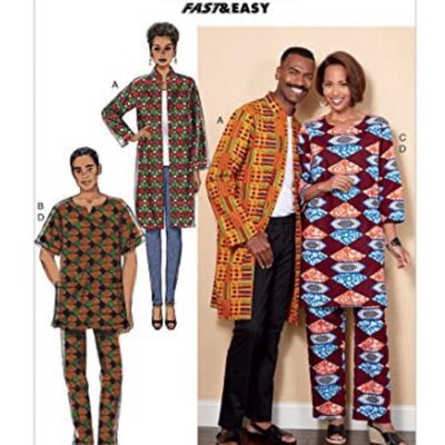 Uncut Butterick Sewing Pattern 6534 Misses'/men's West African ...