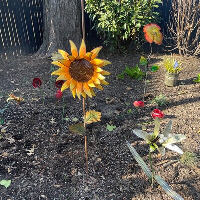 Metal Pumpkin Garden Stake Fall Decor Decorative Autumn Garden - Etsy